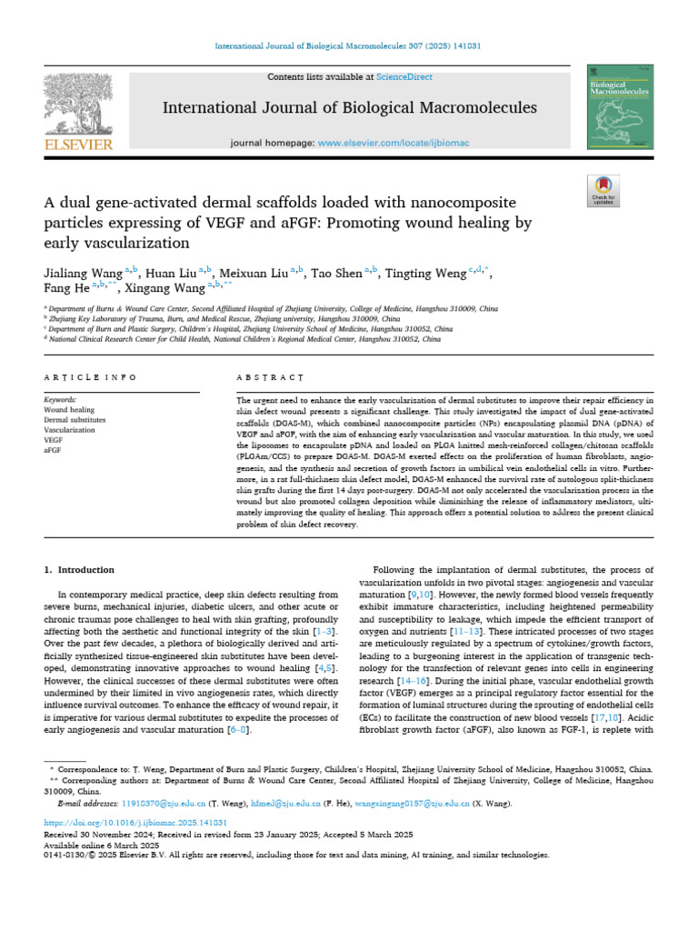 International Journal of Biological Macromolecules | PDF | Angiogenesis ...