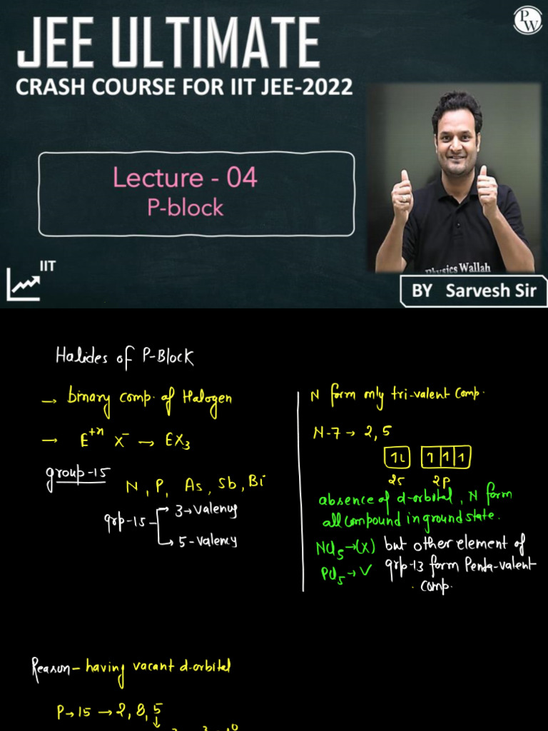 P Block Elements - 04 - Class Notes | PDF