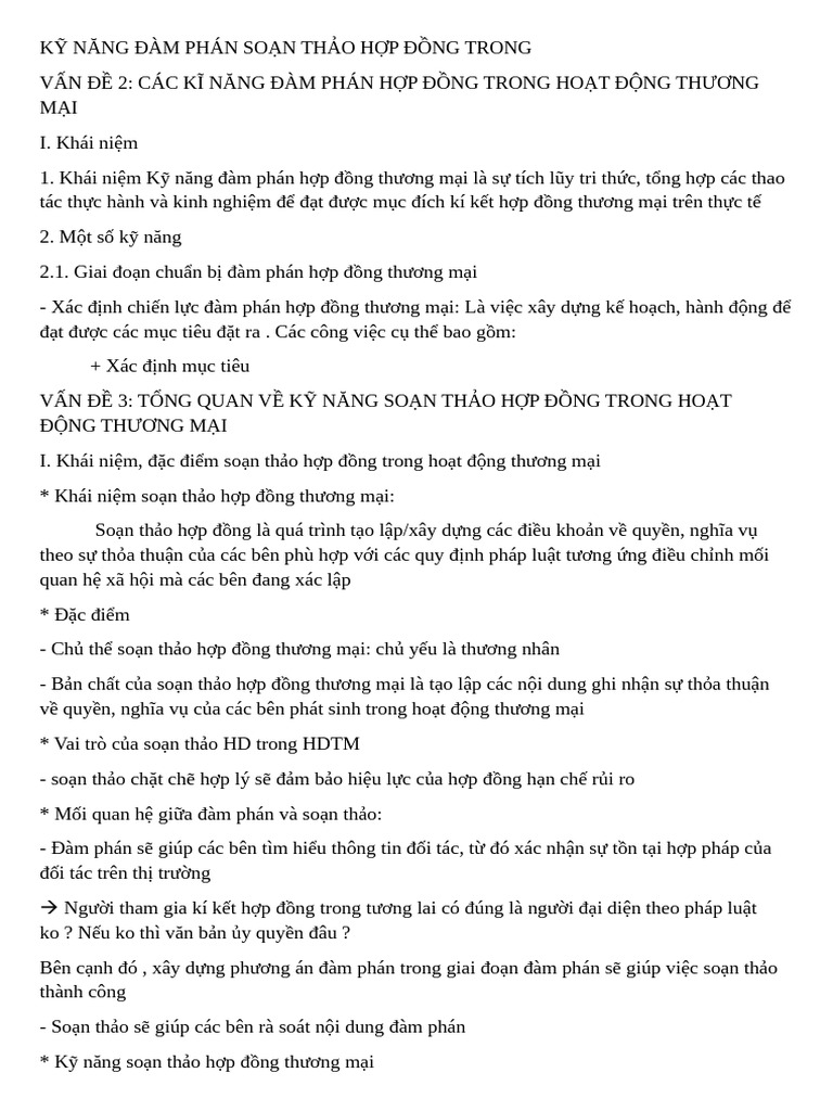 KỸ NĂNG ĐÀM PHÁN SOẠN THẢO HỢP ĐỒNG | PDF