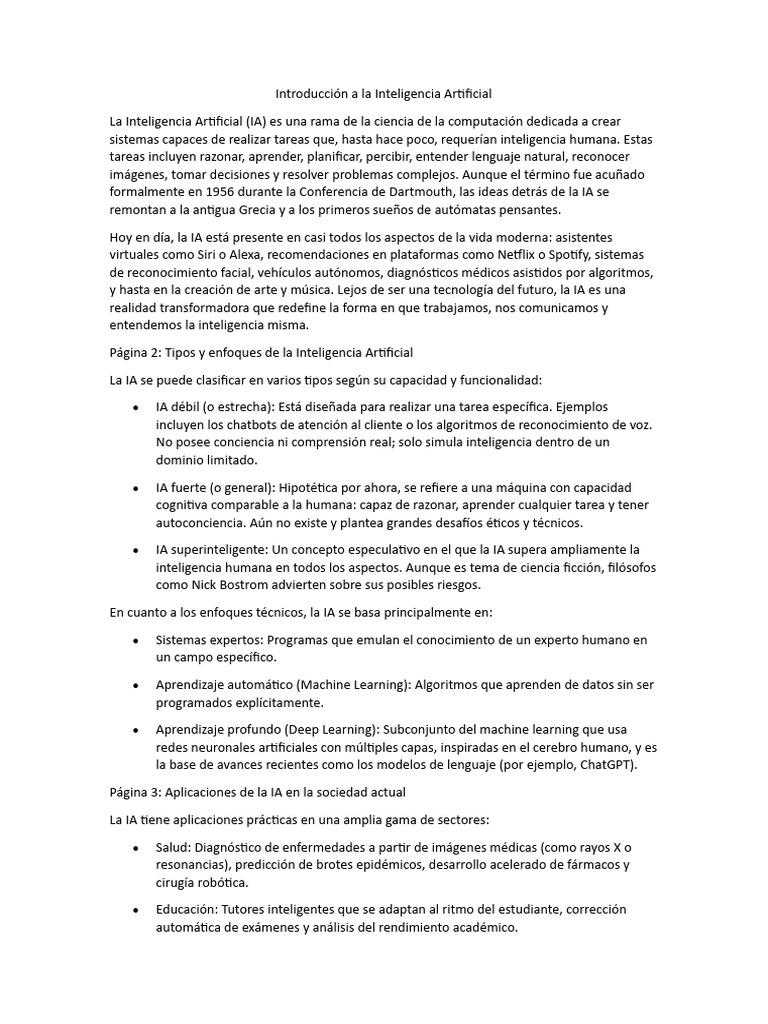 Introducción A La Inteligencia Artificial | PDF | Inteligencia ...