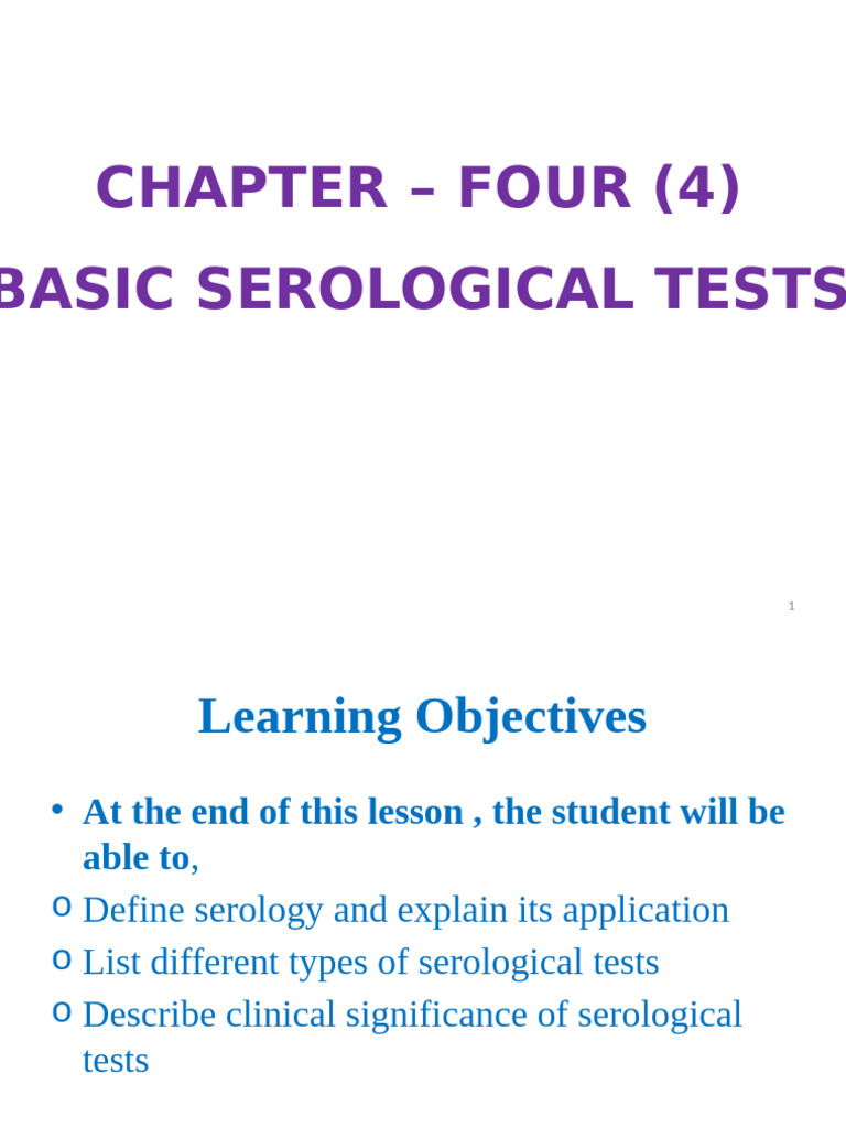 Chapter 4 Serological Test | PDF | Serology | Elisa