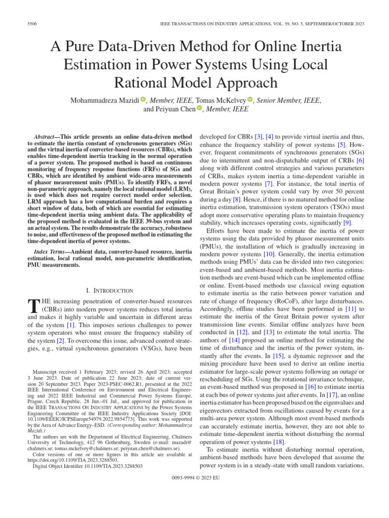A Pure Data-Driven Method For Online Inertia Estimation in Power ...