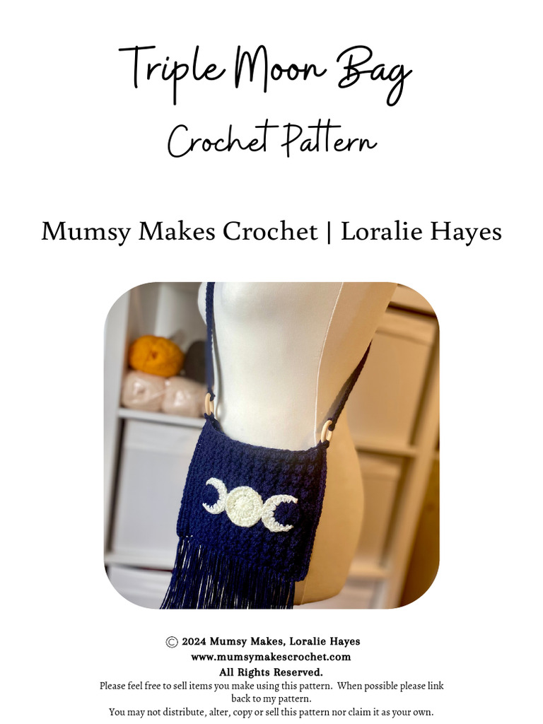 Triple Moon Bag Crochet Pattern | PDF | Crochet | Yarn