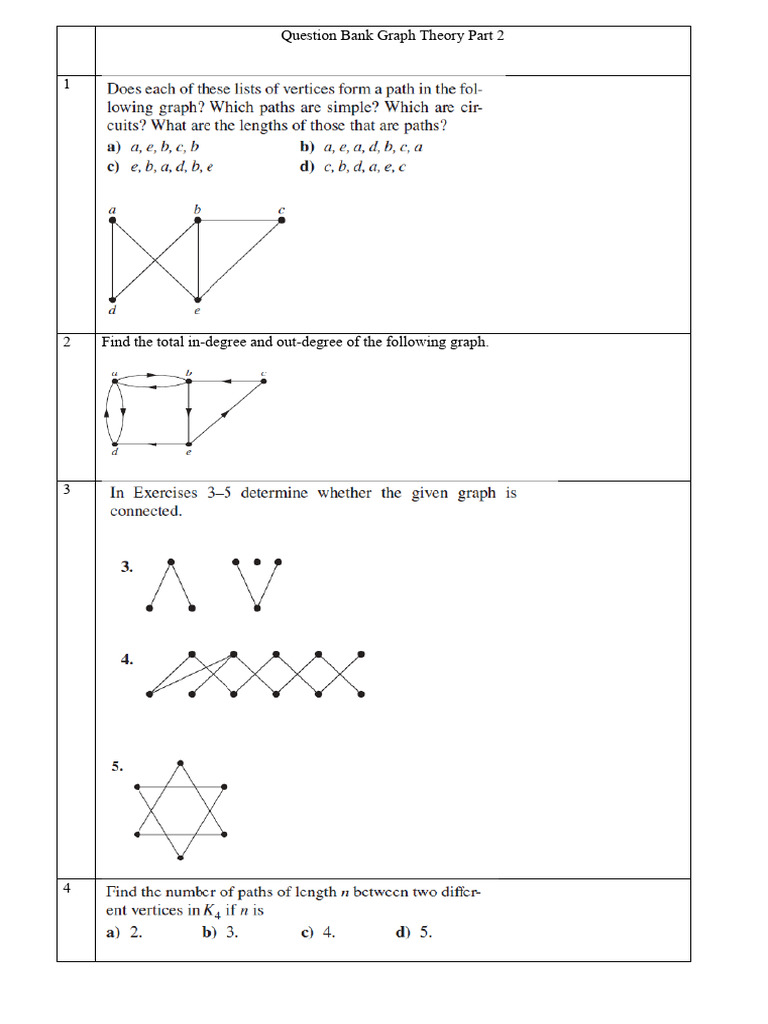 Graph Theory Exercises and Solutions | PDF