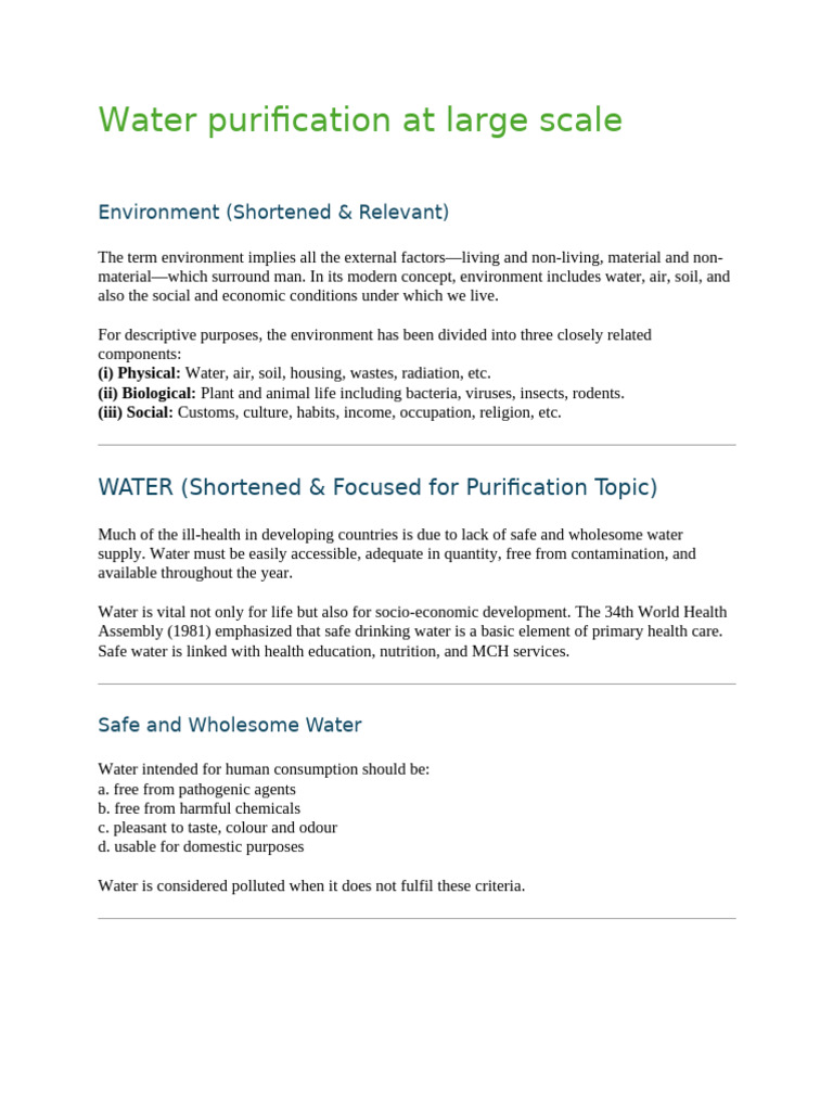 Water Purification | PDF | Water Purification | Water Pollution