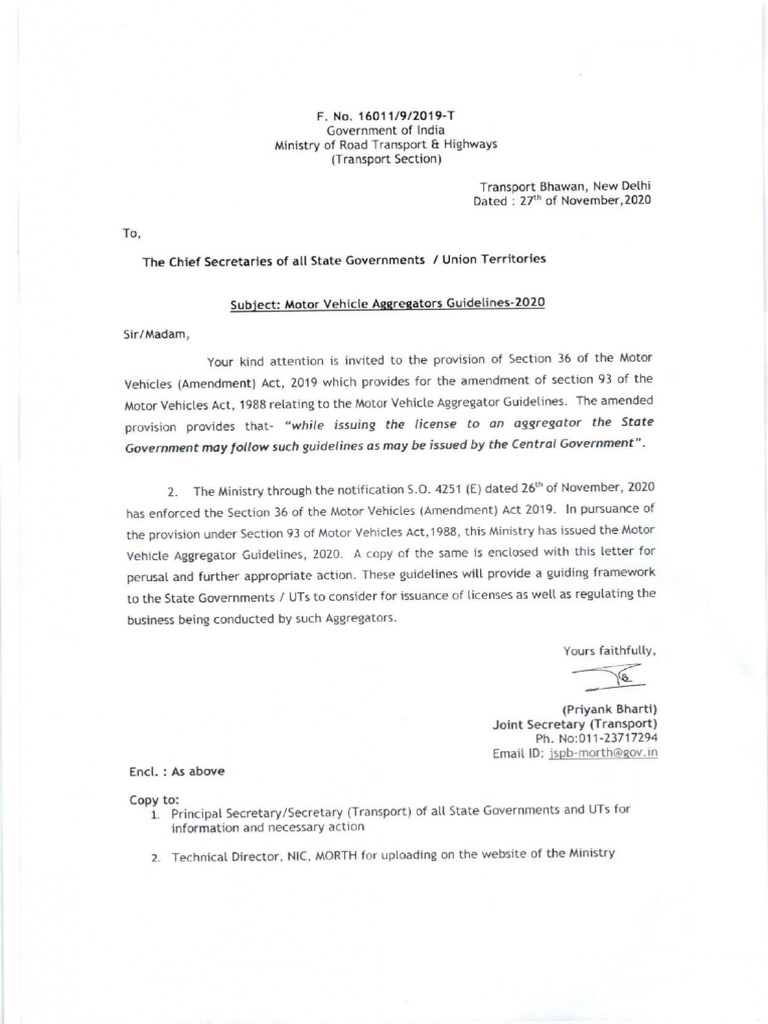 Motor Vehicle Aggregator Guidelines 2020 | PDF | Crimes | Crime & Violence