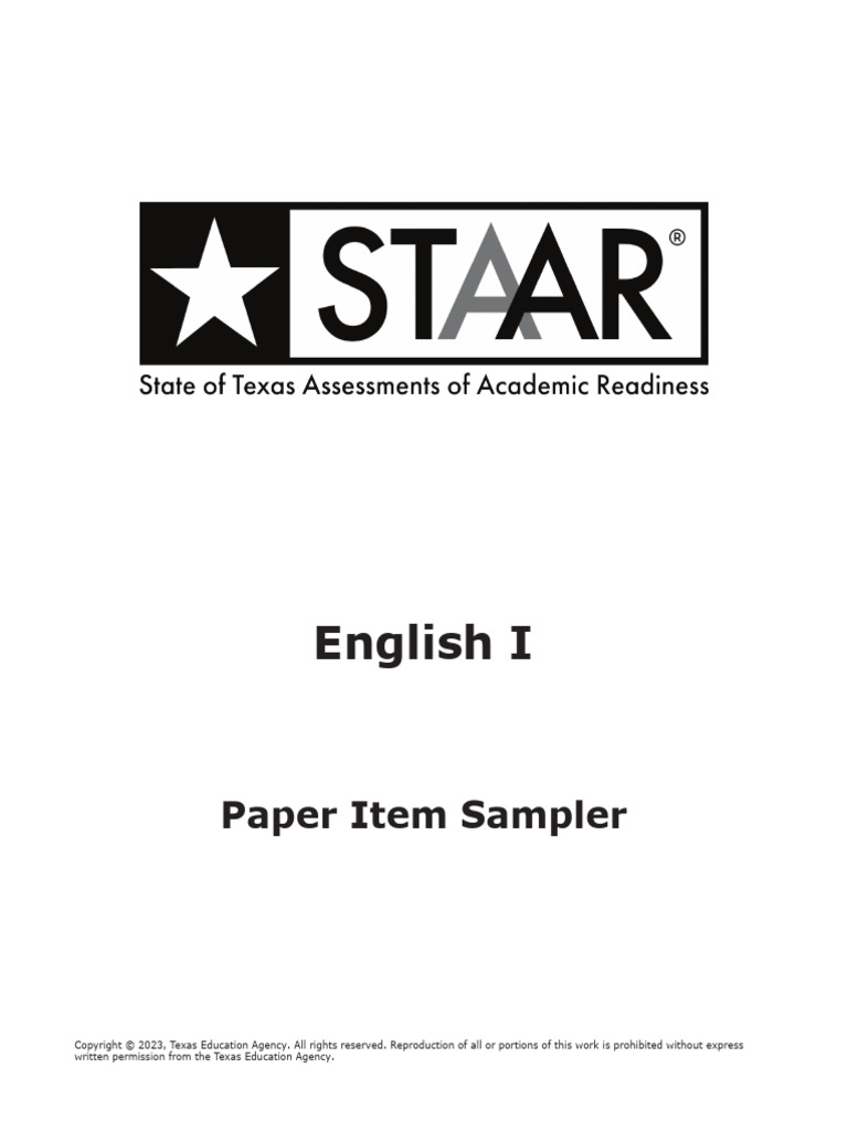 2023 Staar English i Itemsampler | PDF