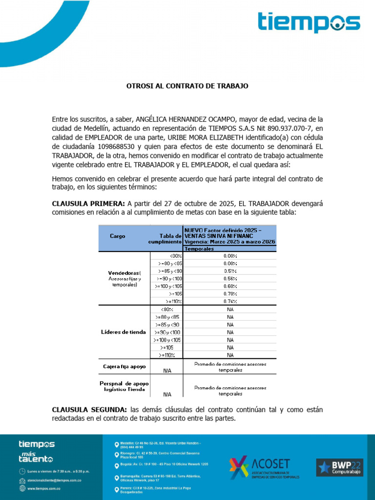 Otrosi Al Contrato de Trabajo Yoyo-467-468 | PDF