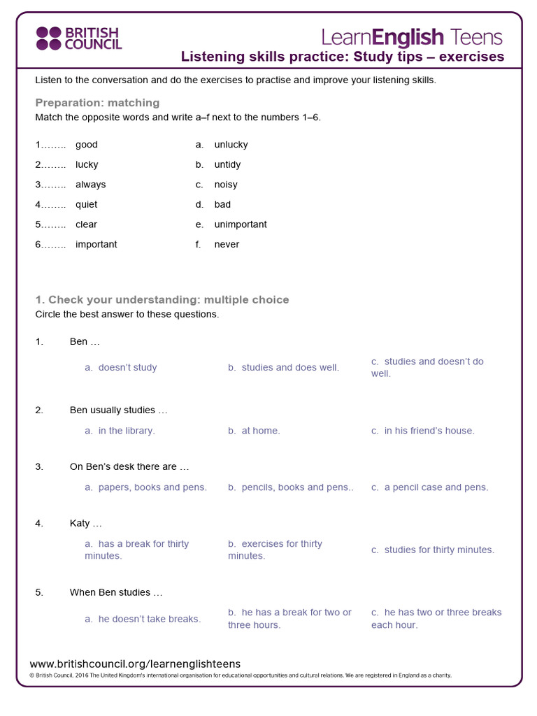 Study Tips - Exercises-V2 | PDF