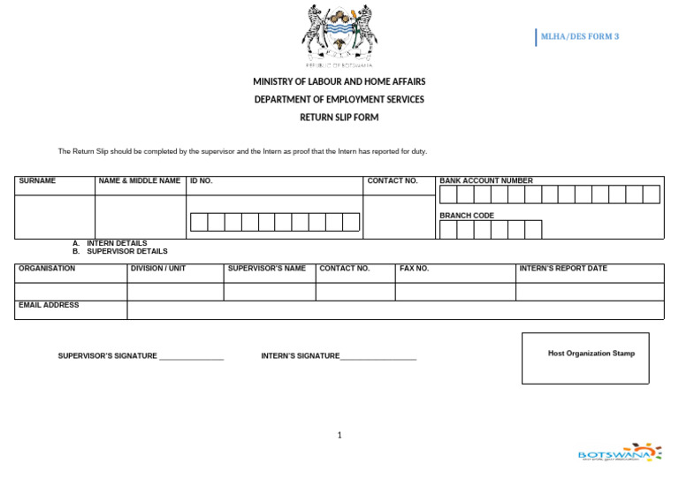 Intern Return Slip Form Guide | PDF