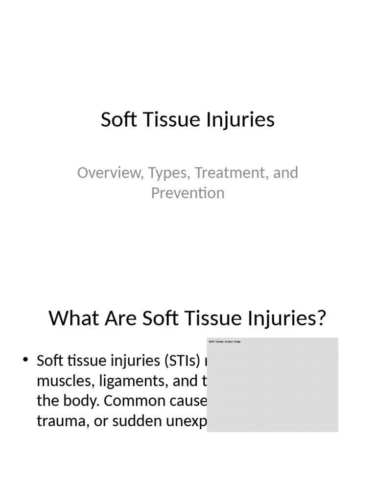 Soft Tissue Injuries Presentation With Images | PDF