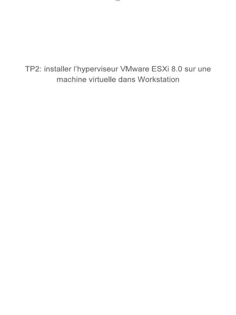 TP Installation Esxi | PDF