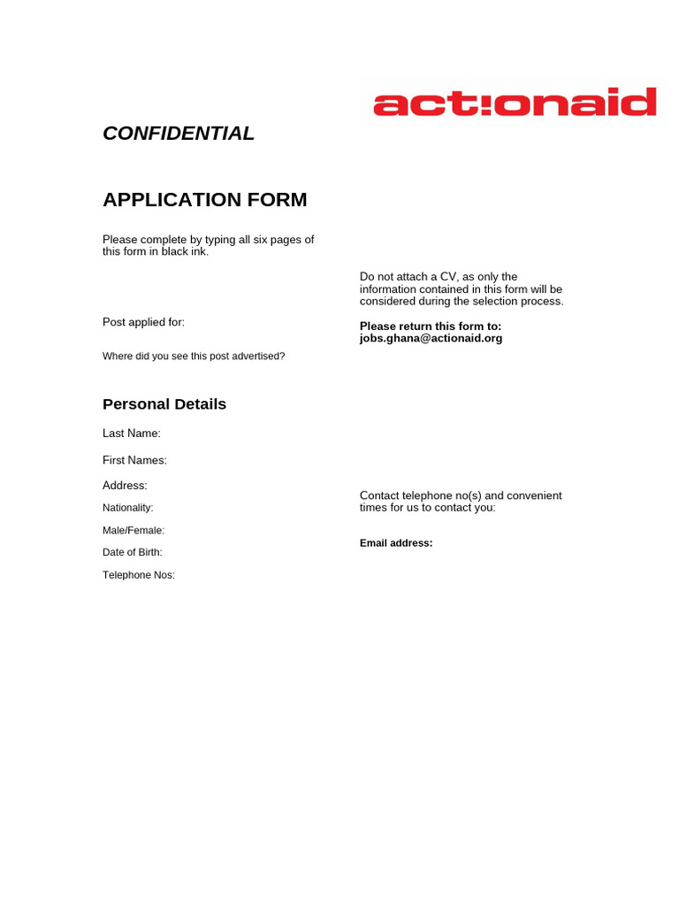 Application Form - Internal Audit Manager | PDF | Employment | Business