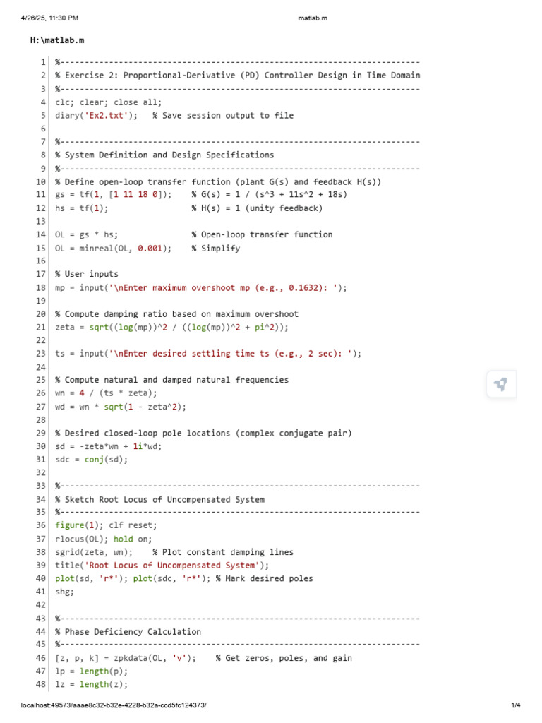 'Ex2.txt': H:/matlab.m | PDF | Electronic Engineering | Computer Engineering
