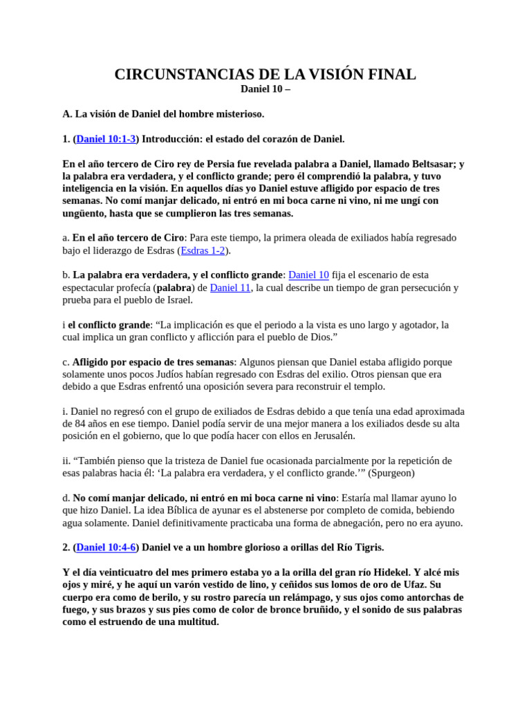 Visión de Daniel: Mensaje y Conflicto | PDF | Daniel (figura bíblica ...