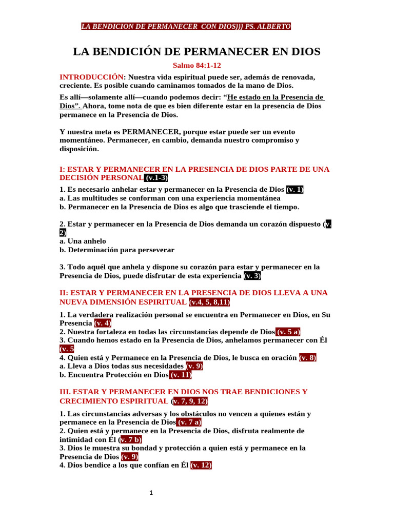 Permanecer en la Presencia de Dios | PDF