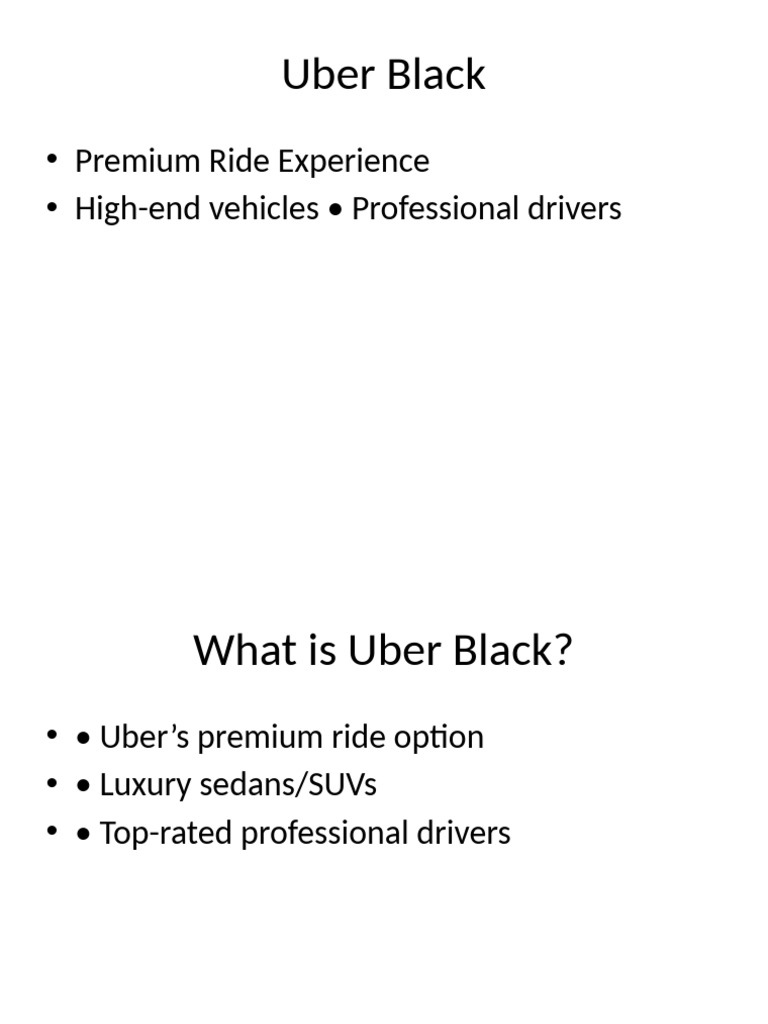 Uber Black Presentation | PDF