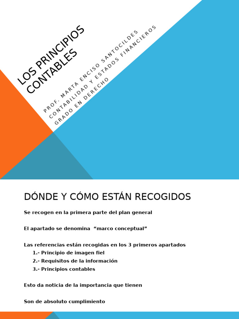 Principios Contables Esenciales en España | PDF | Estado financiero ...