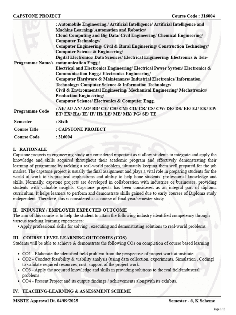 Capstone Project Guidelines for Engineering | PDF | Engineering | Prototype