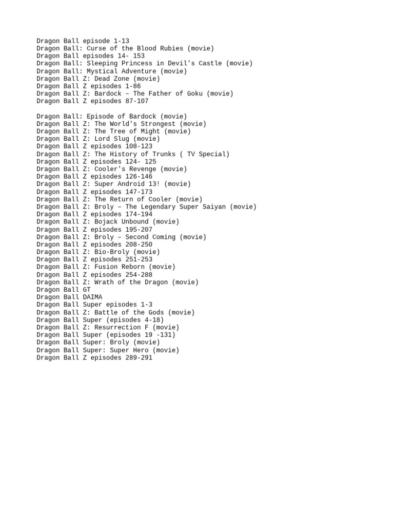 Complete Dragon Ball Series Guide | PDF | Dragon Ball