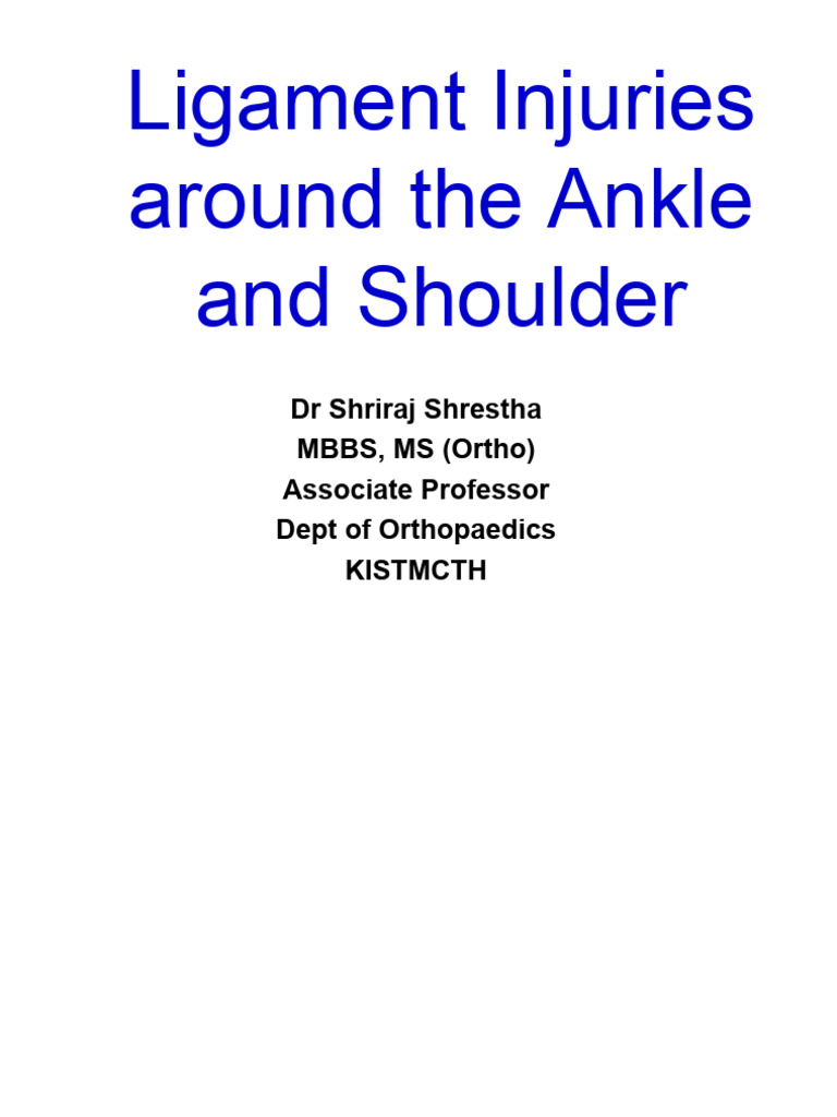 Ankle and Shoulder Ligament Injury | PDF | Ankle | Shoulder