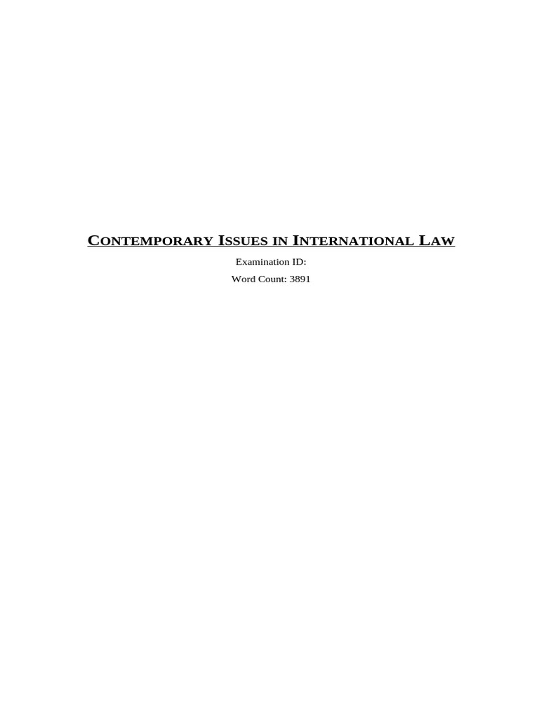 Contemporary Issues in International Law-1 | PDF | Responsibility To ...