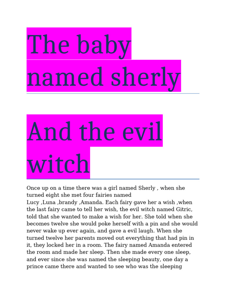 The Baby Named Sherly | PDF