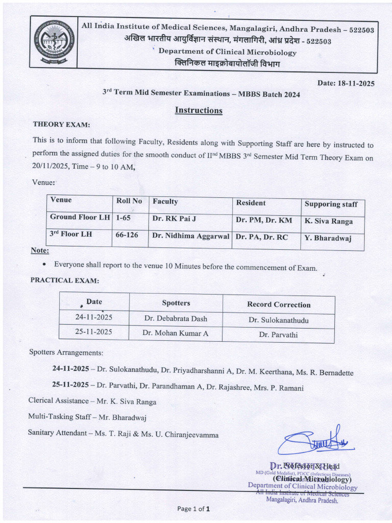 MBBS Mid Term Exam Schedule 2025 | PDF | Medicine | Health Care