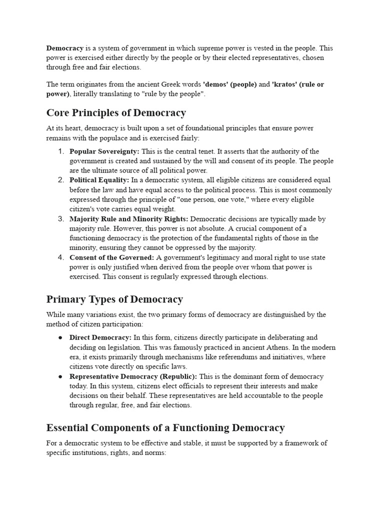 The Concept Of Democracy Pdf Democracy Political Ideologies