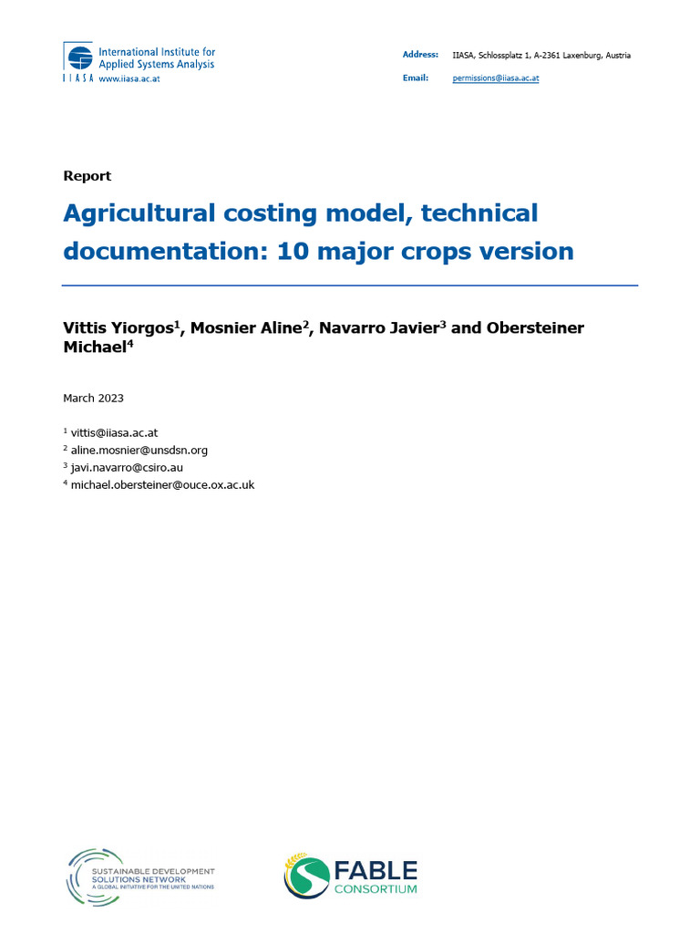 Agricultural Costing Model for 10 Crops | PDF | Fertilizer | Consumer ...