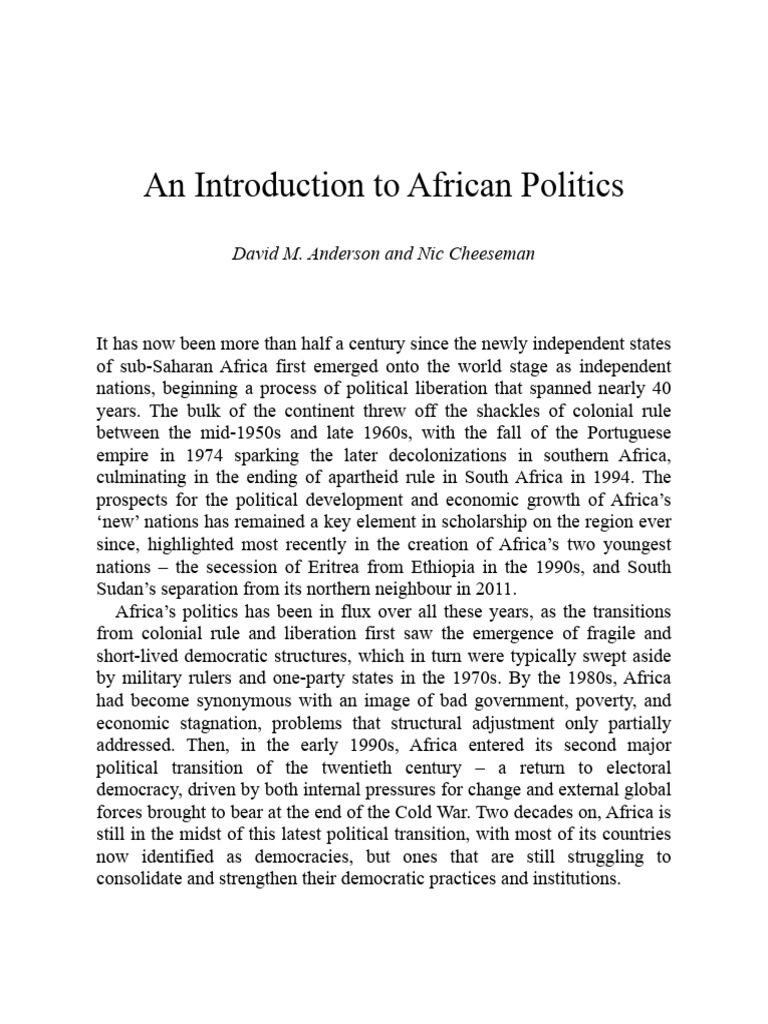 Overview of African Political Dynamics | PDF | Africa | Democratization