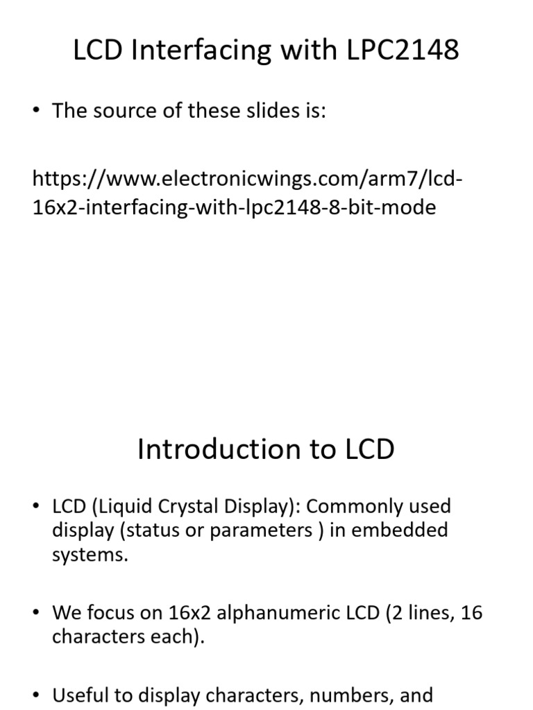 4-LCD Interfacing LPC2148 | PDF | Liquid Crystal Display | Cursor (User Interface)
