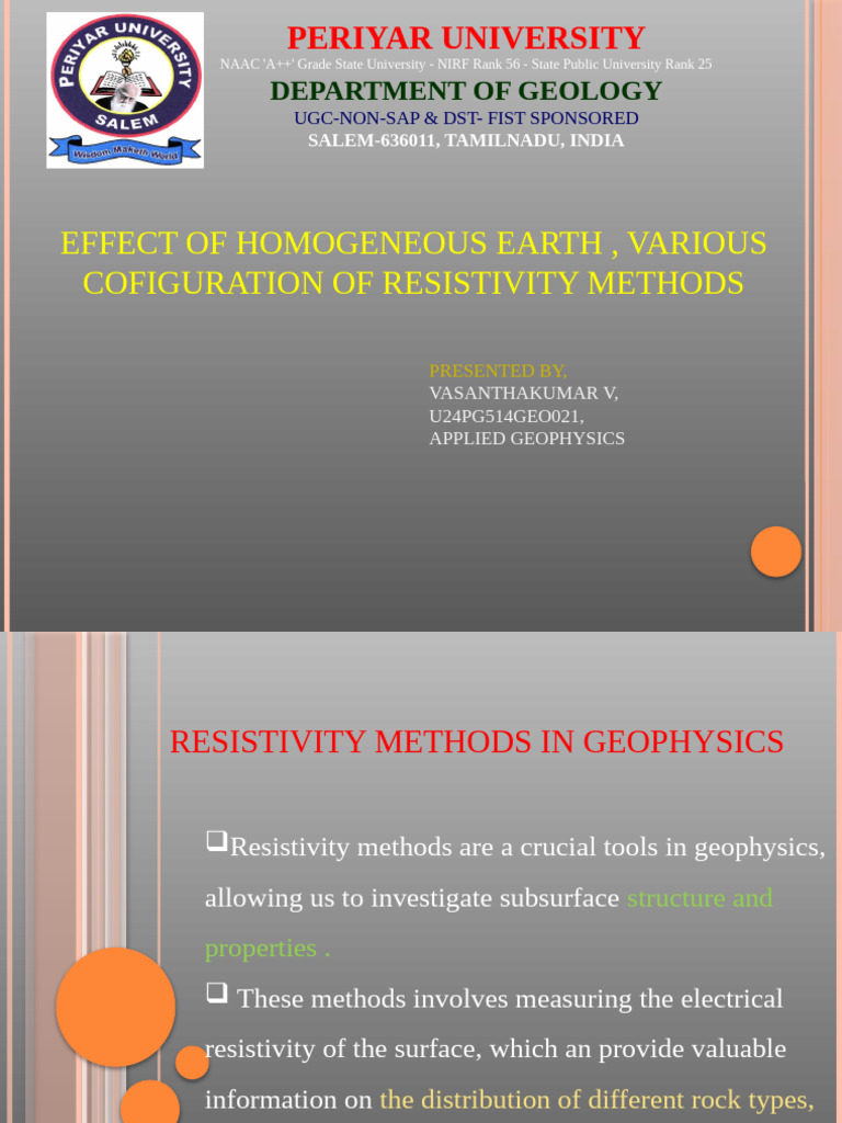 Resistivity Methods in Geophysics | PDF | Geophysics | Electrical ...