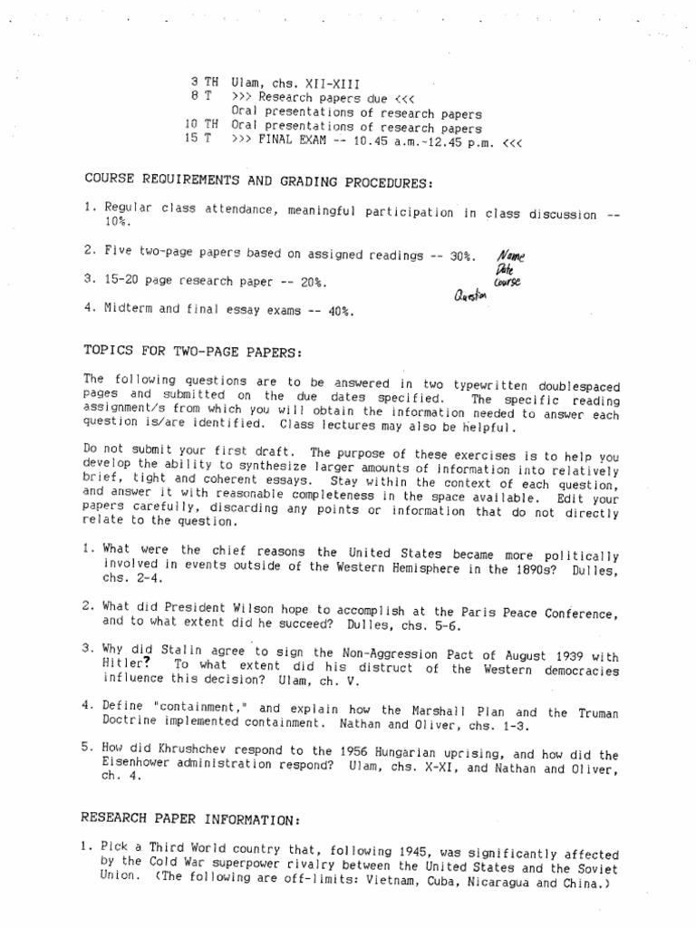 History Course Requirements | PDF