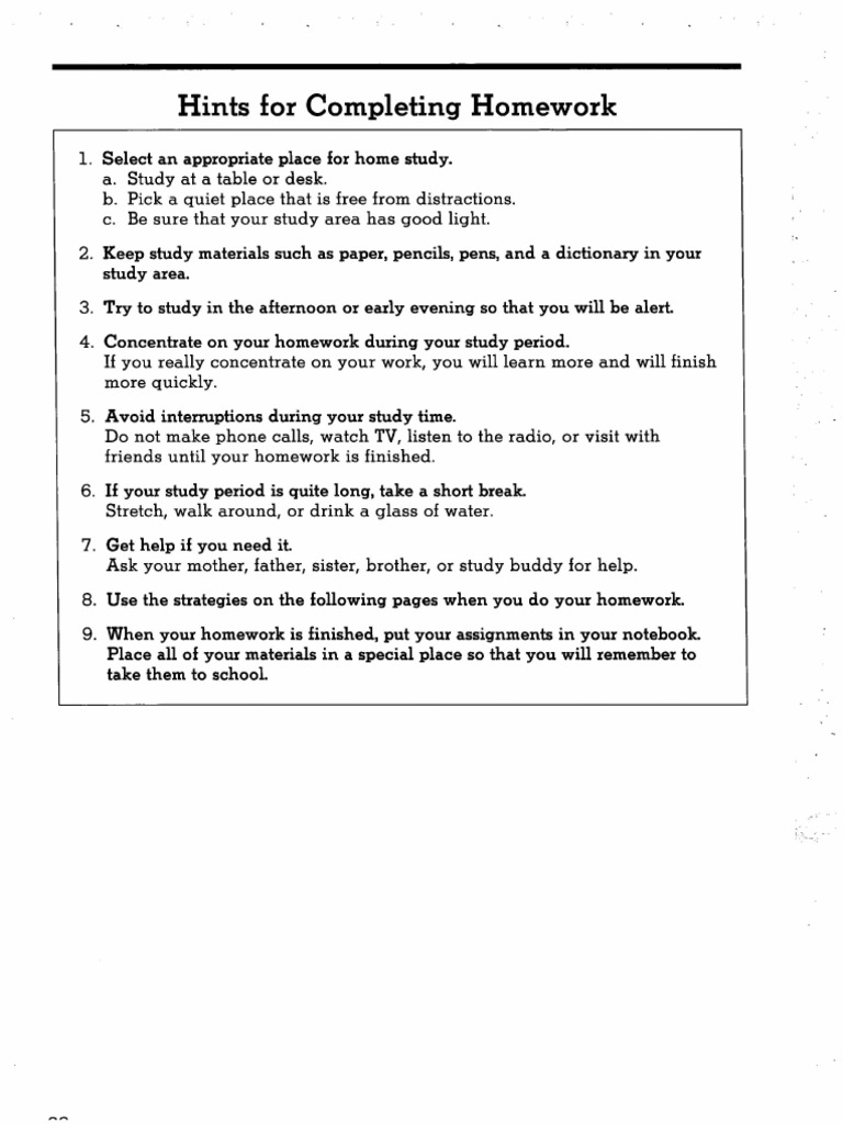 Hints For Completing Homework | PDF