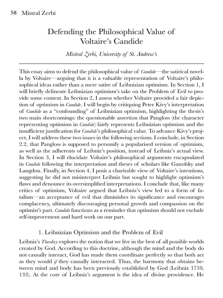 Projects in Philosophy Issue One Removed Removed | PDF | Candide ...