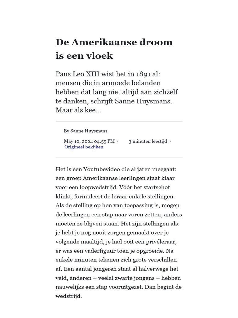 De Amerikaanse Droom | PDF