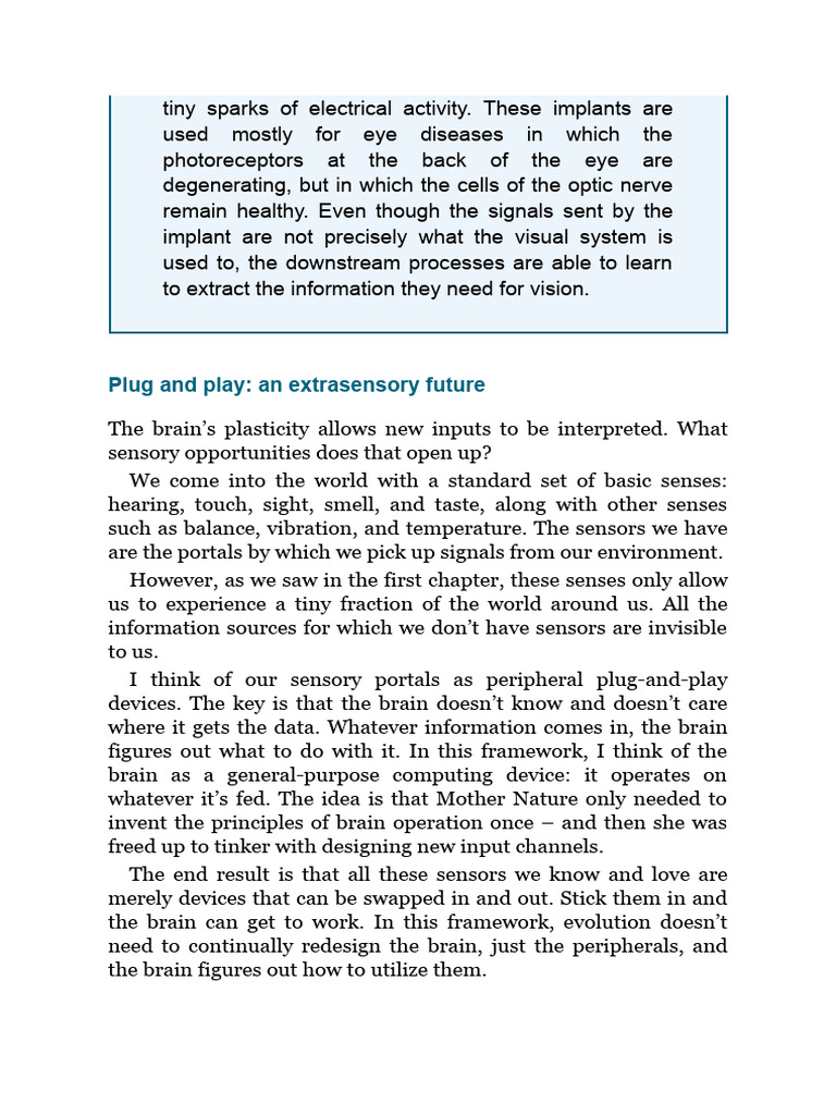Brain Plasticity and Sensory Implants | PDF