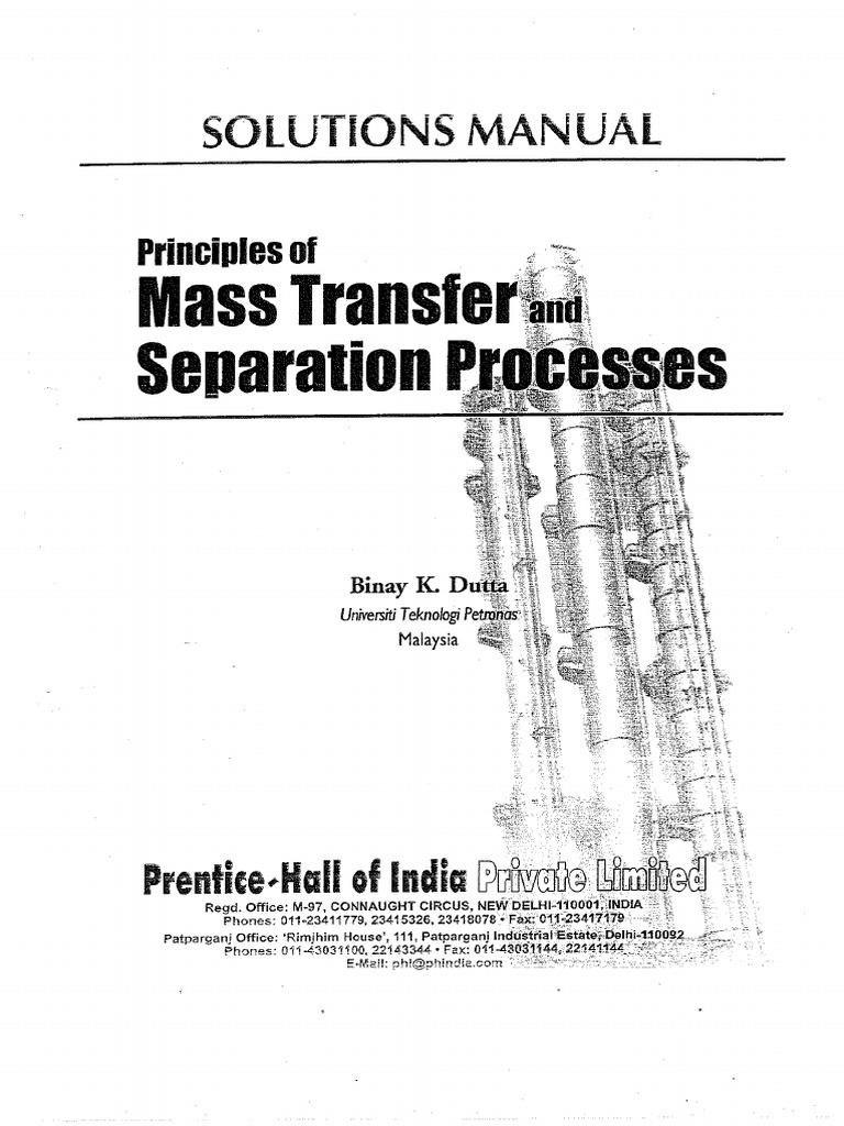 Pdfcoffee.com Solution Manual Mass Transfer b k Duttapdf 2 PDF Free | PDF