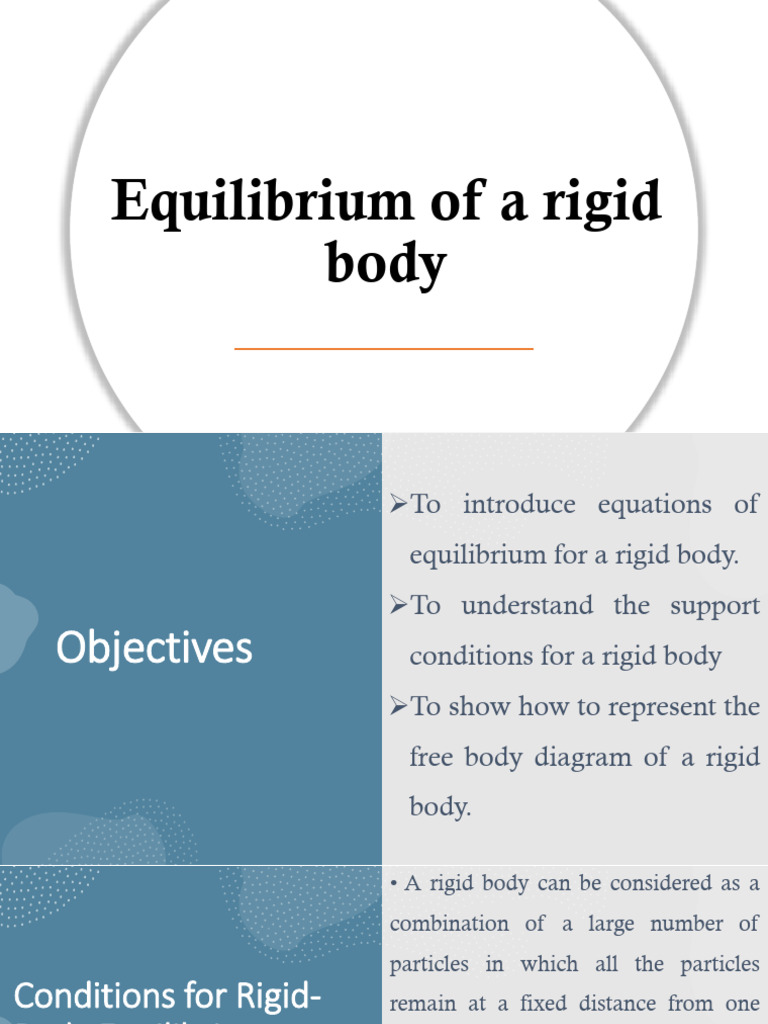 Equilibrium of A Rigid Body - L6 - PPT-1 | PDF | Force | Beam (Structure)