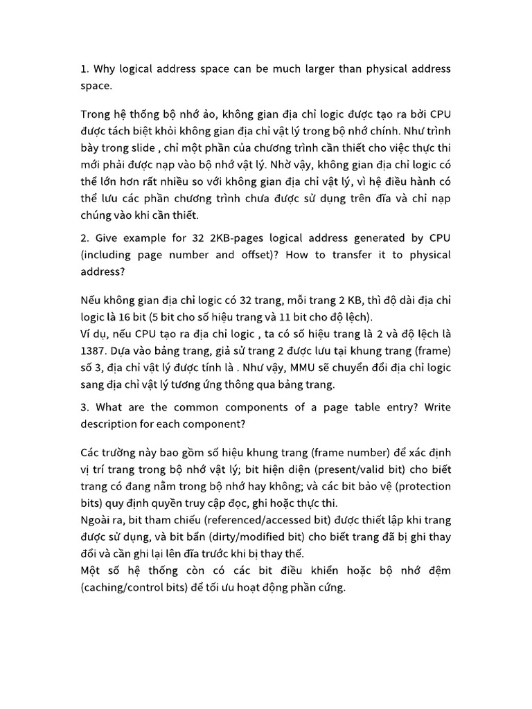 Virtual Memory-Paging(1)-Nguyễn Anh Khoa（1） | PDF