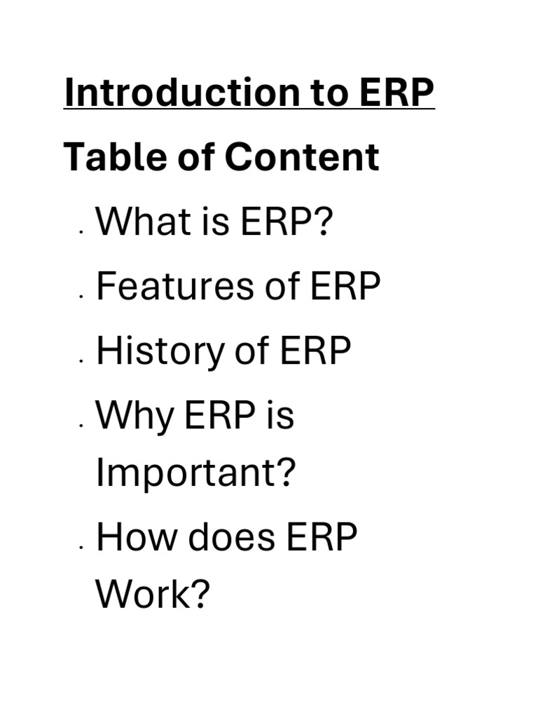 Introduction To ERP | PDF