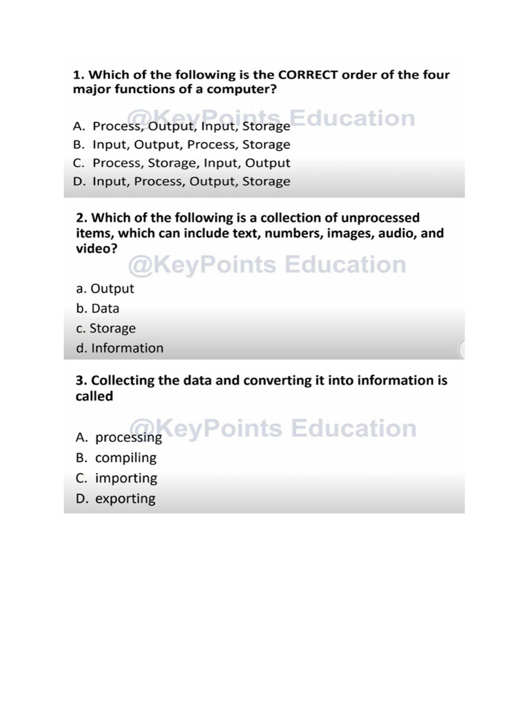 Introduction To Computer MCQ | PDF