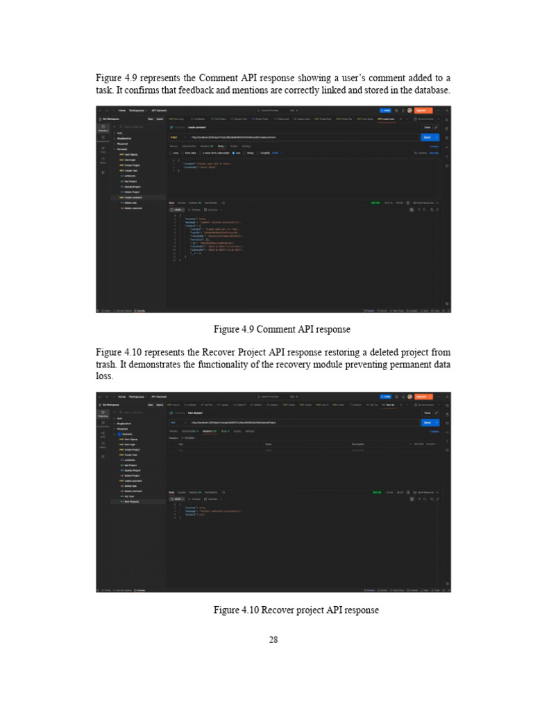 Comment and Recover Project API Responses | PDF