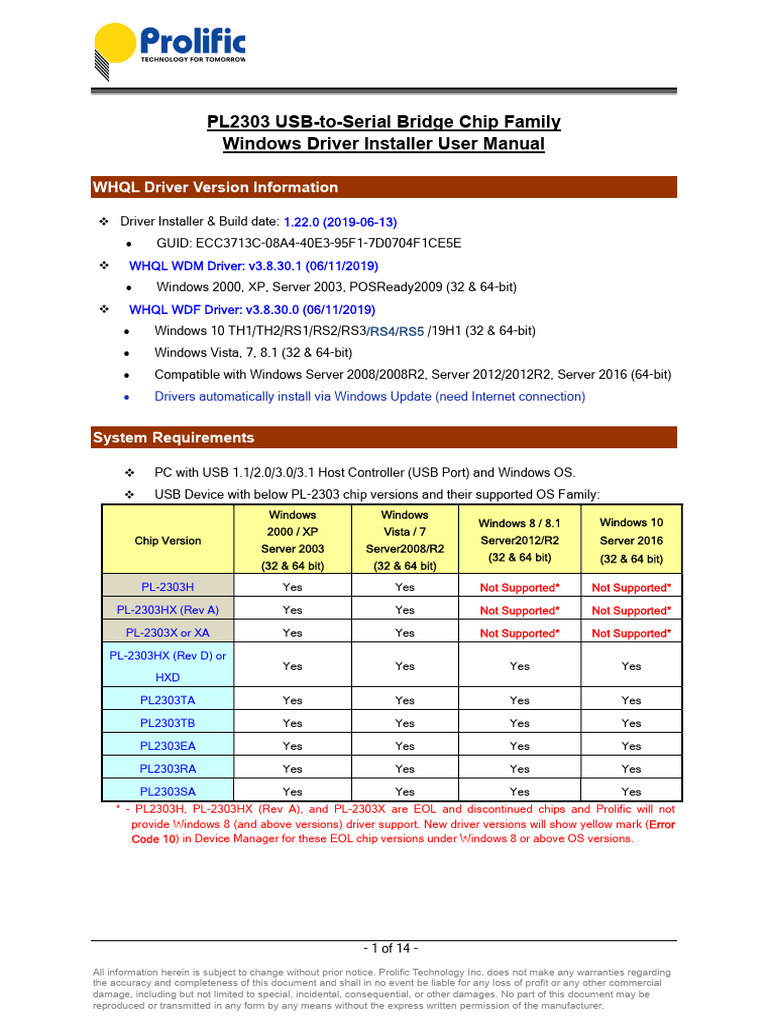 PL2303 USB-to-Serial Driver Guide | PDF | Device Driver | Microsoft Windows