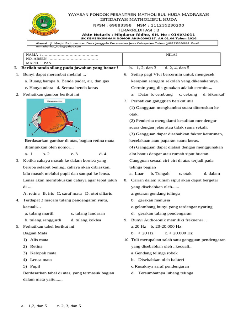 Ipas Kelas 5 Bab 1 ( 22 Siswa ) | PDF