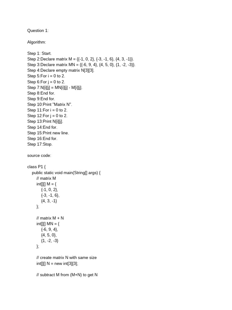 Comp Proj w Outputs | PDF | Matrix (Mathematics) | String (Computer ...