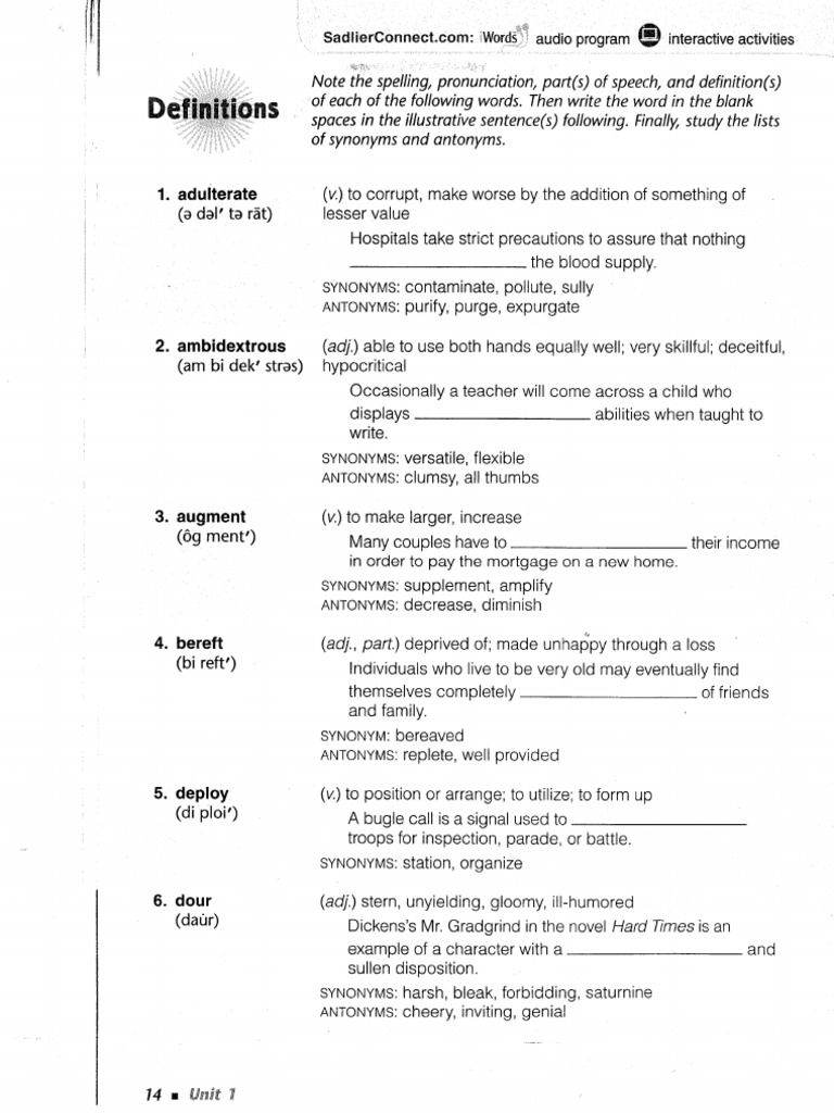 Vocabulary Workshop Level E Student's | PDF