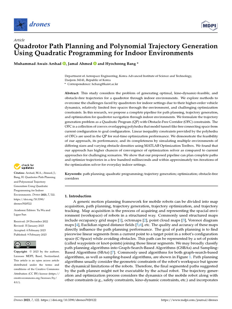 Quadrotor Path Planning and Polynomial Trajectory Generation Using ...