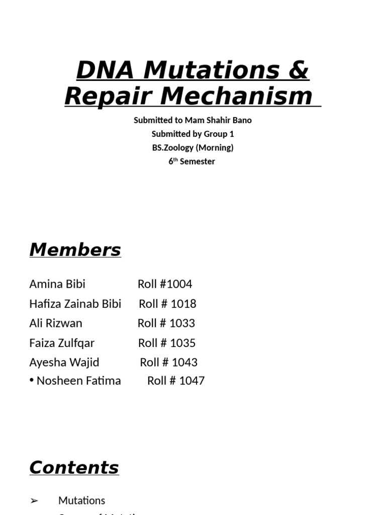 DNA Mutation (Final Included) | PDF | Mutation | Genetic Code